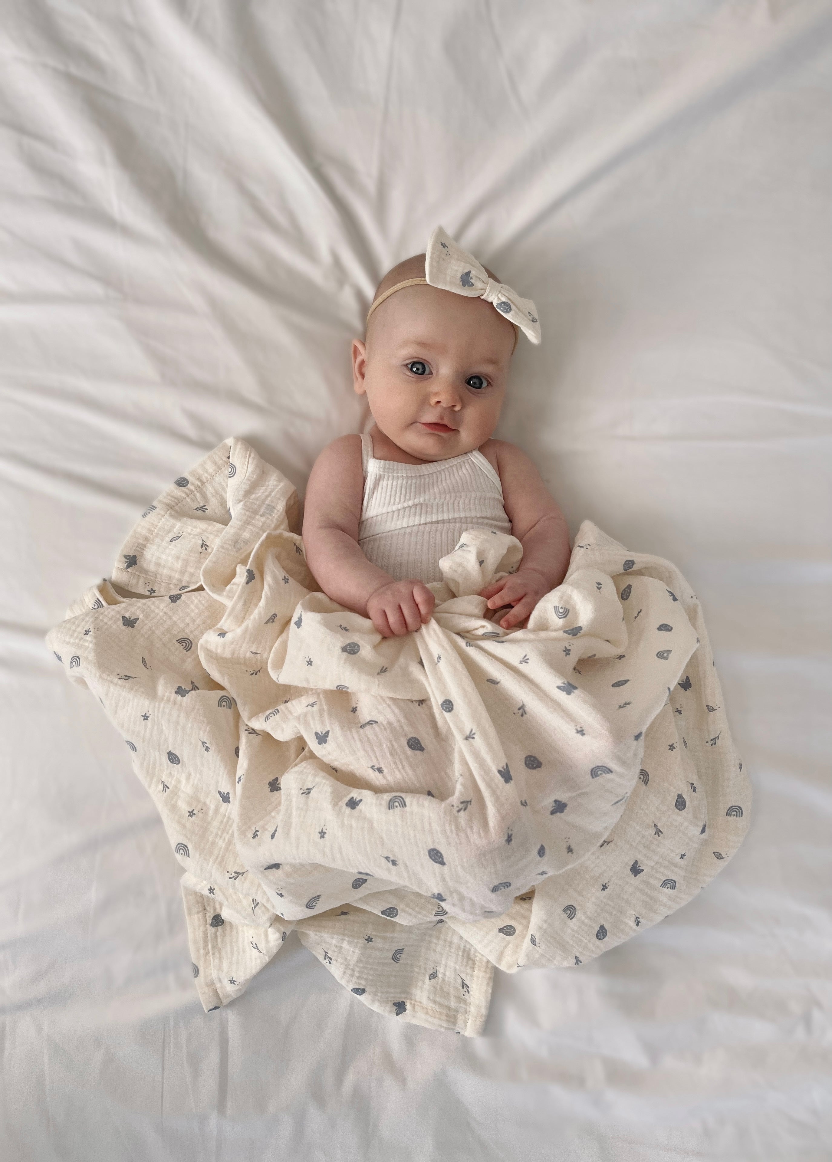 Organic Muslin Swaddle Enchanted Garden - DUE BACK MID-MAY – Over the ...